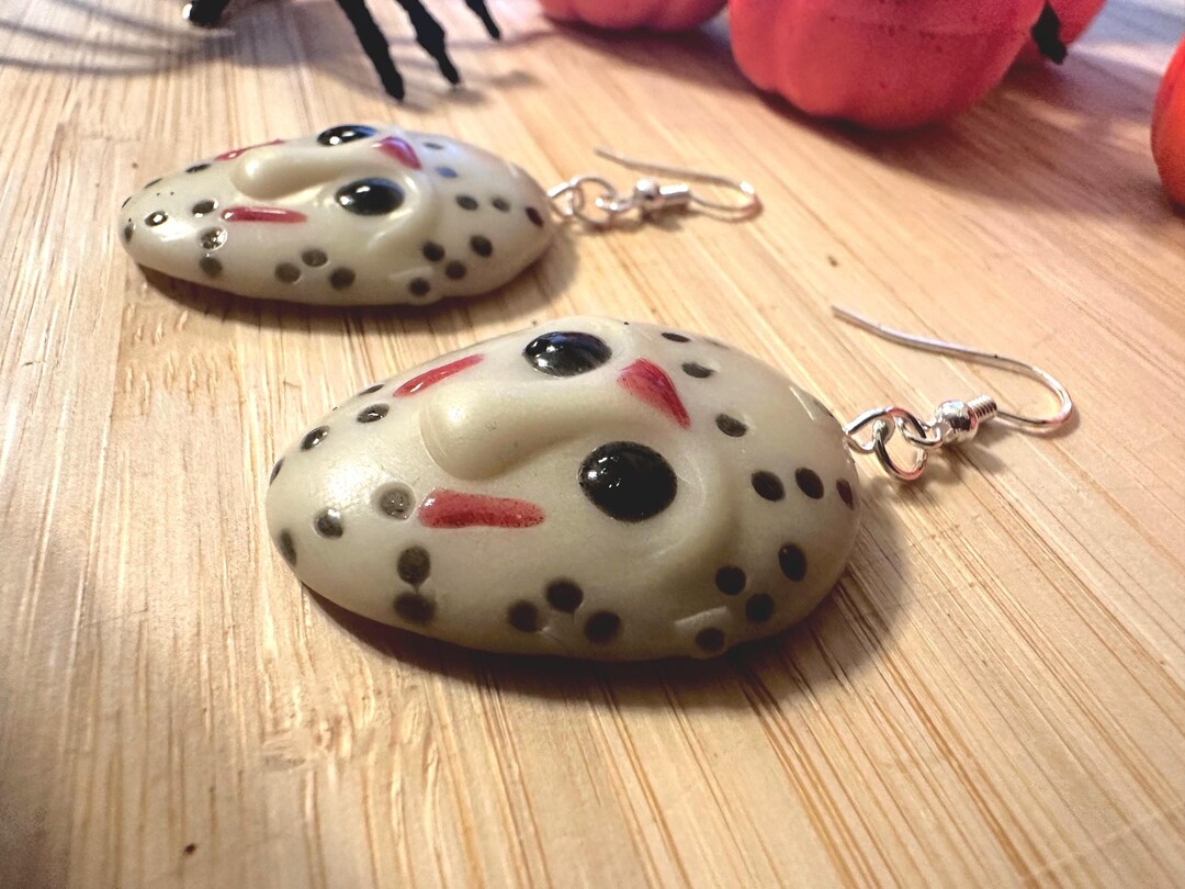 Friday the 13th Jason Voorhees Glow-in-the-dark Clay Earrings ...