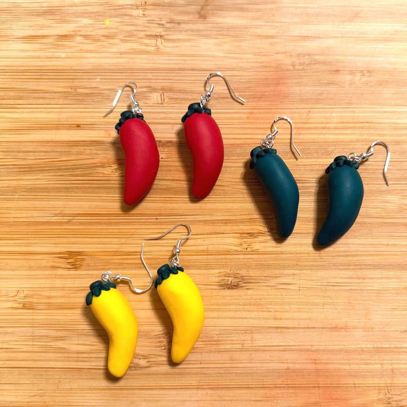 Chili Pepper Clay Earring - Etsy