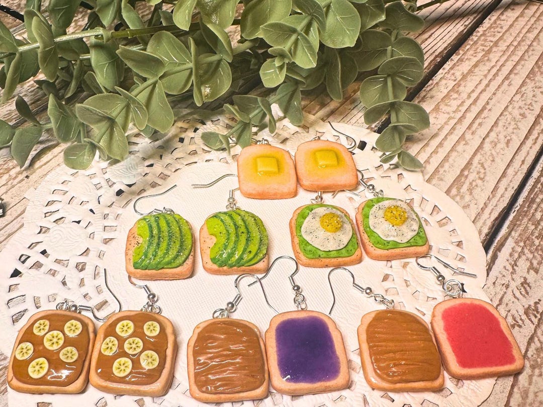 Handmade Toast Earrings: Polymer Clay Breakfast Food Jewelry - Etsy