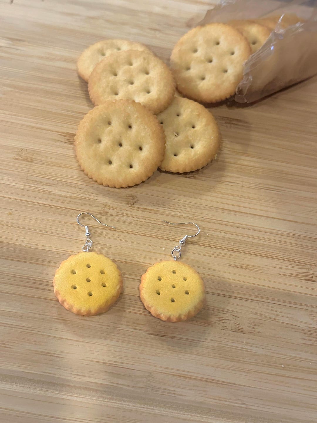 Ritz Cracker Earrings: Polymer Clay Snack Jewelry, Sterling Silver - Etsy