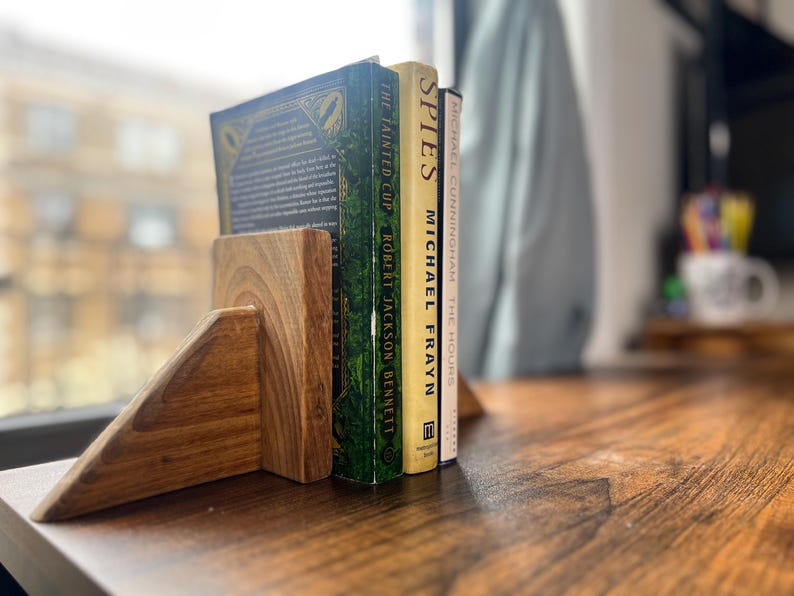 Handcrafted Wooden Bookends: Set of 2 - Etsy