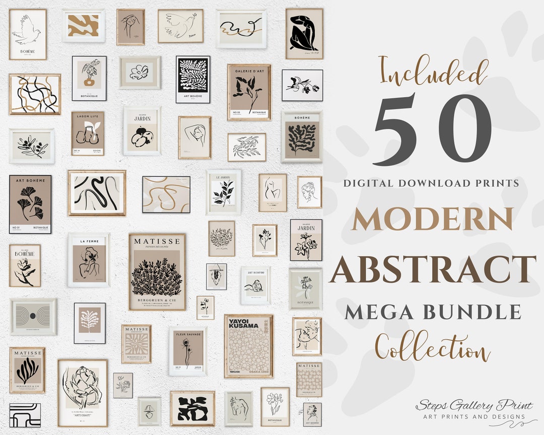 MEGA BUNDLE Modern Art Eclectic Gallery Wall Set of 50 Digital Download ...