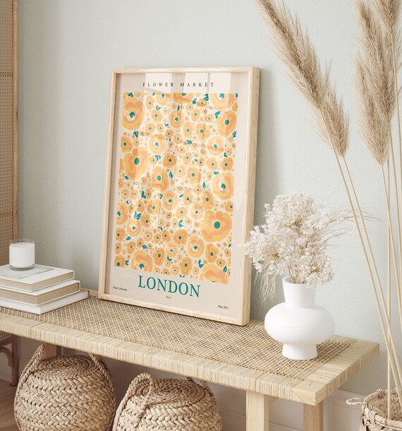 Flower Market London Print Flower Market Poster Botanical - Etsy