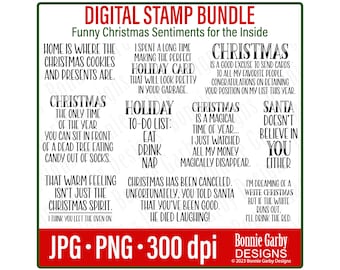 Christmas Card Sentiments: Word Art Quotes, Clip Art (digital Stamp ...