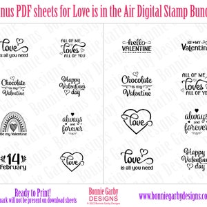 Love is in the Air Valentine Digital Stamp Bundle, Clip Art, Word Art ...