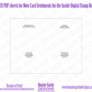 All Occasion Note Card Sentiments 'for the Inside' Digital Stamp Bundle ...