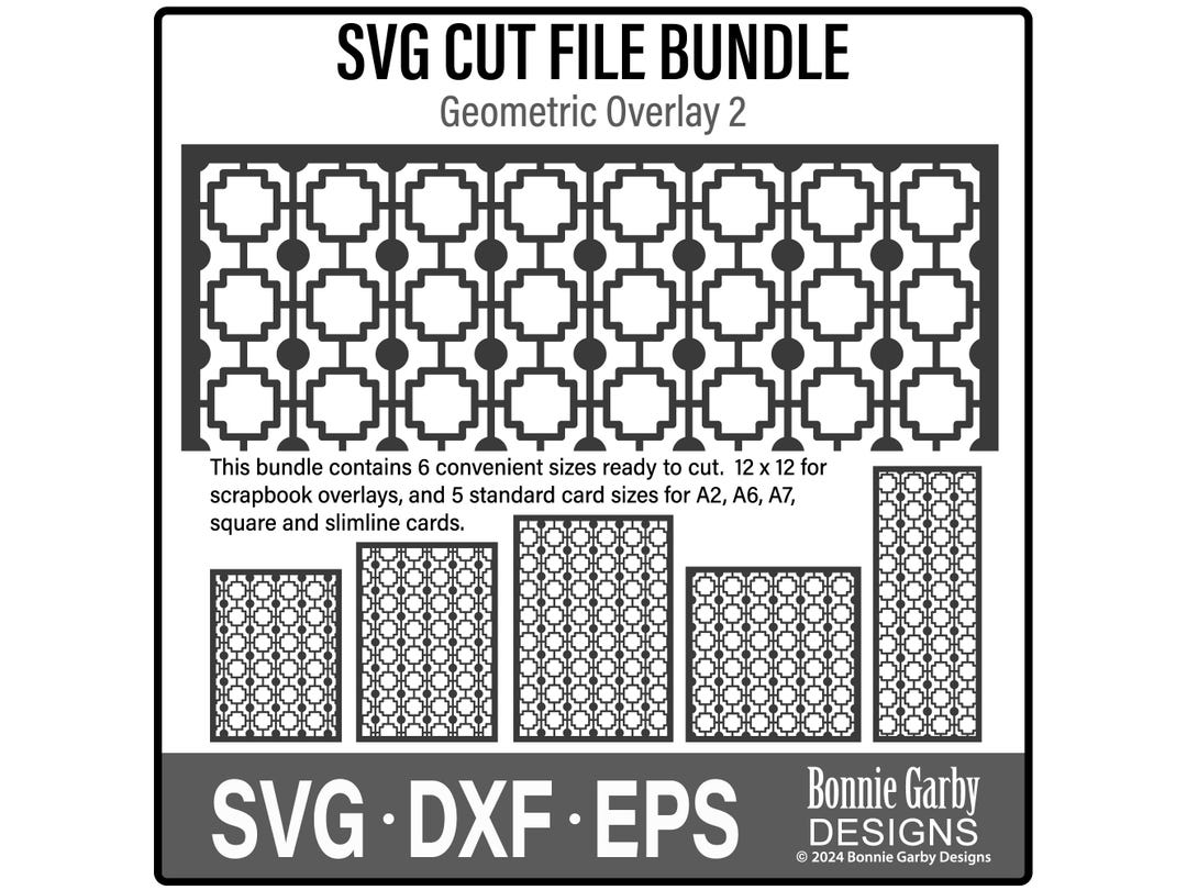 Geometric Overlay 2 Background SVG Bundle, Card Background Die Cut ...