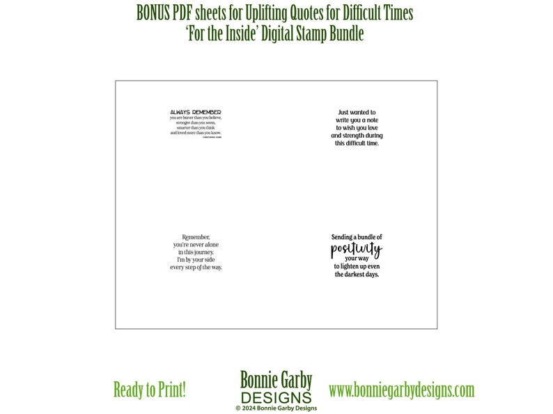 Uplifting Quotes for Difficult Times for the Inside Digital Stamp ...