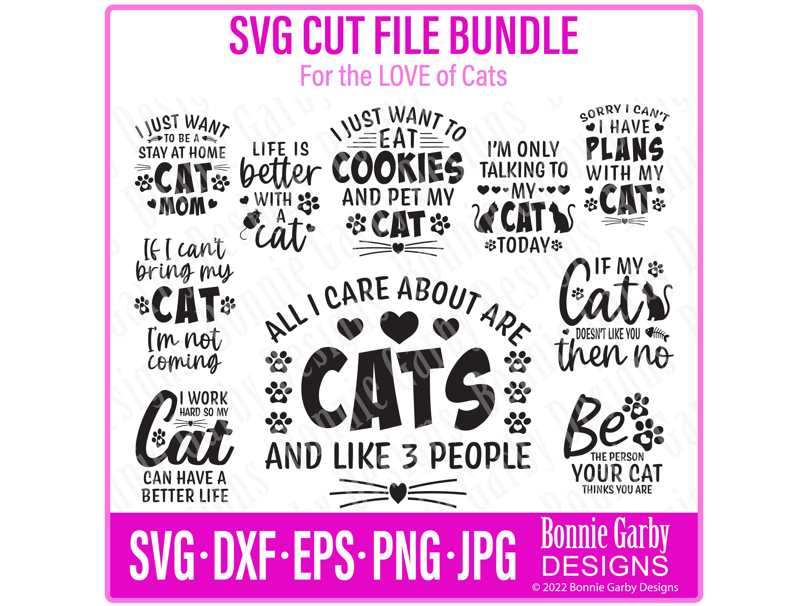 For the LOVE of Cats SVG Cut File Bundle, Digital Sentiment Stamp ...