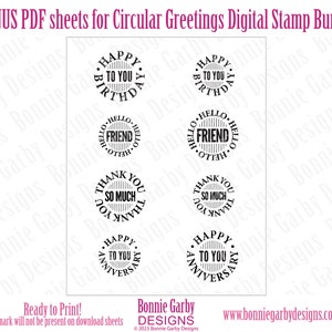 Circular Greetings Digital Stamp Bundle Photo Overlays Clip Art Word ...