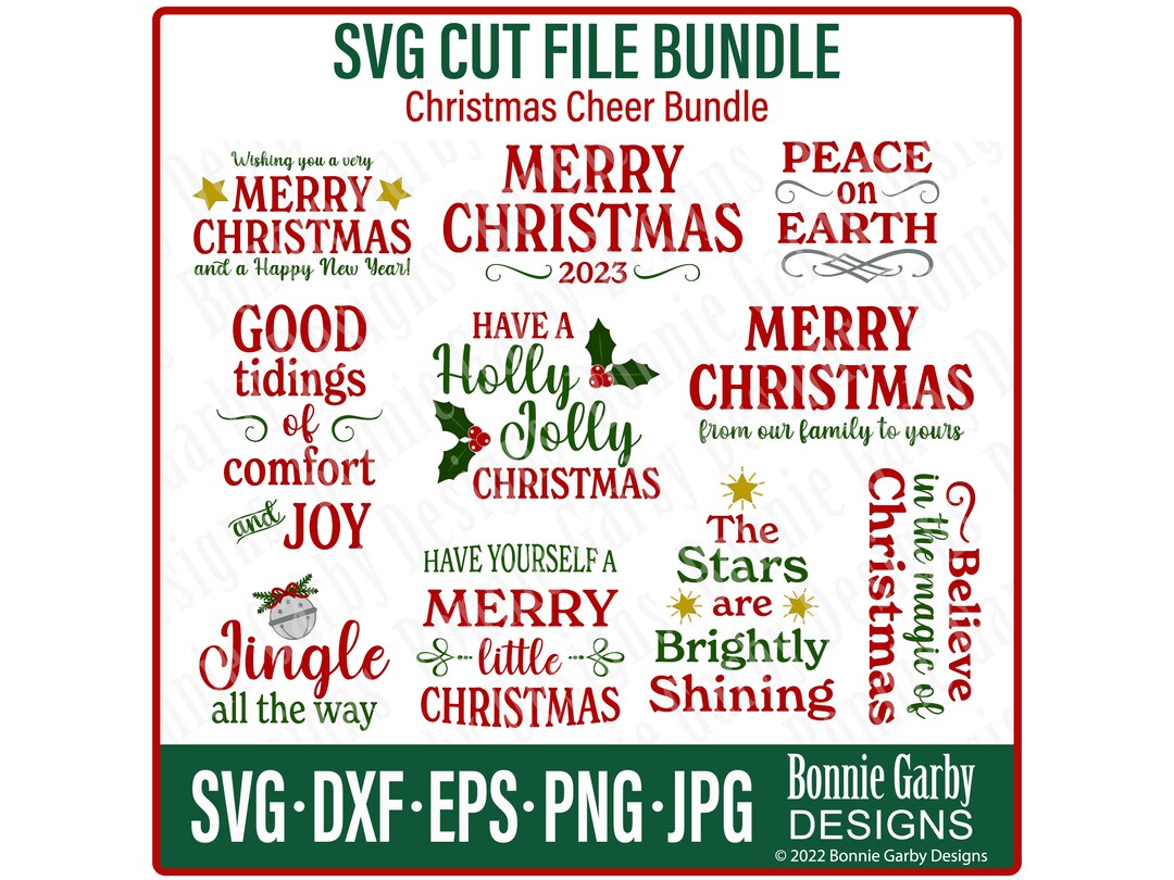 Christmas Cheer SVG Bundle, Cut Files, Cricut, Silhouette, Sublimation ...