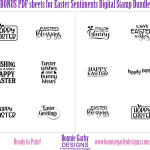 Easter Sentiments Digital Stamp Bundle Word Art Quotes Clip Art Word ...