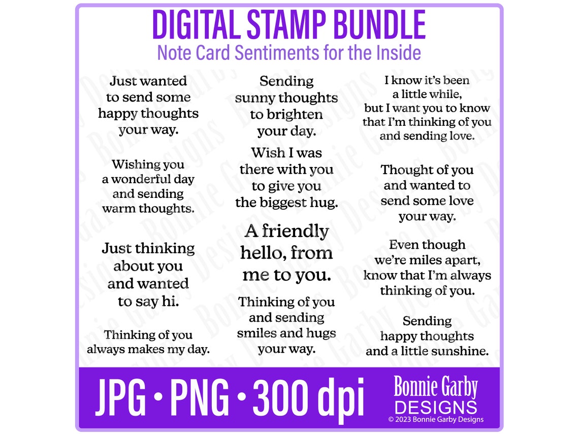 All Occasion Note Card Sentiments 'for the Inside' - Etsy