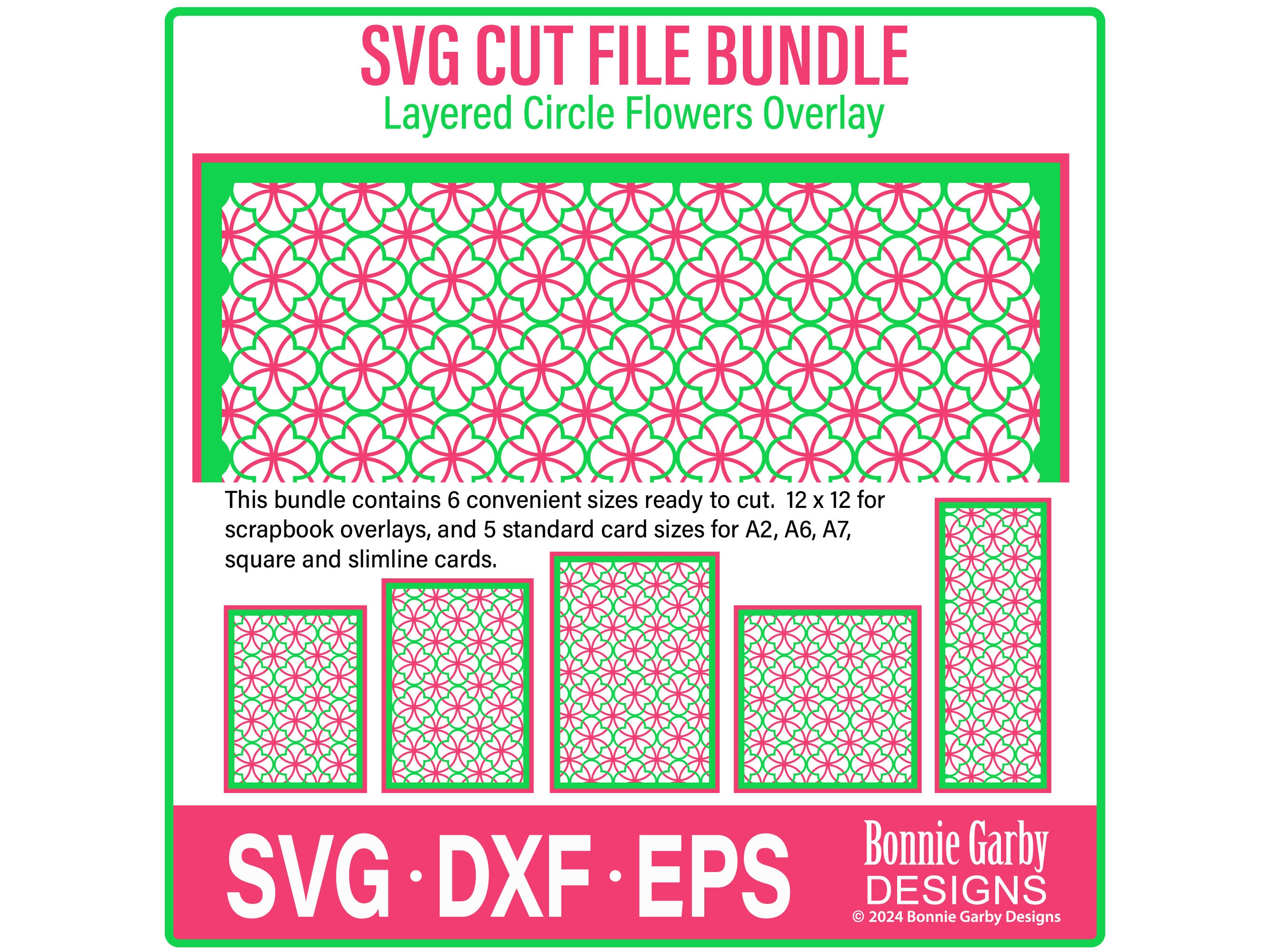 Layered Circle Flowers SVG Cut File, Background Layered Die Cut, Cricut ...