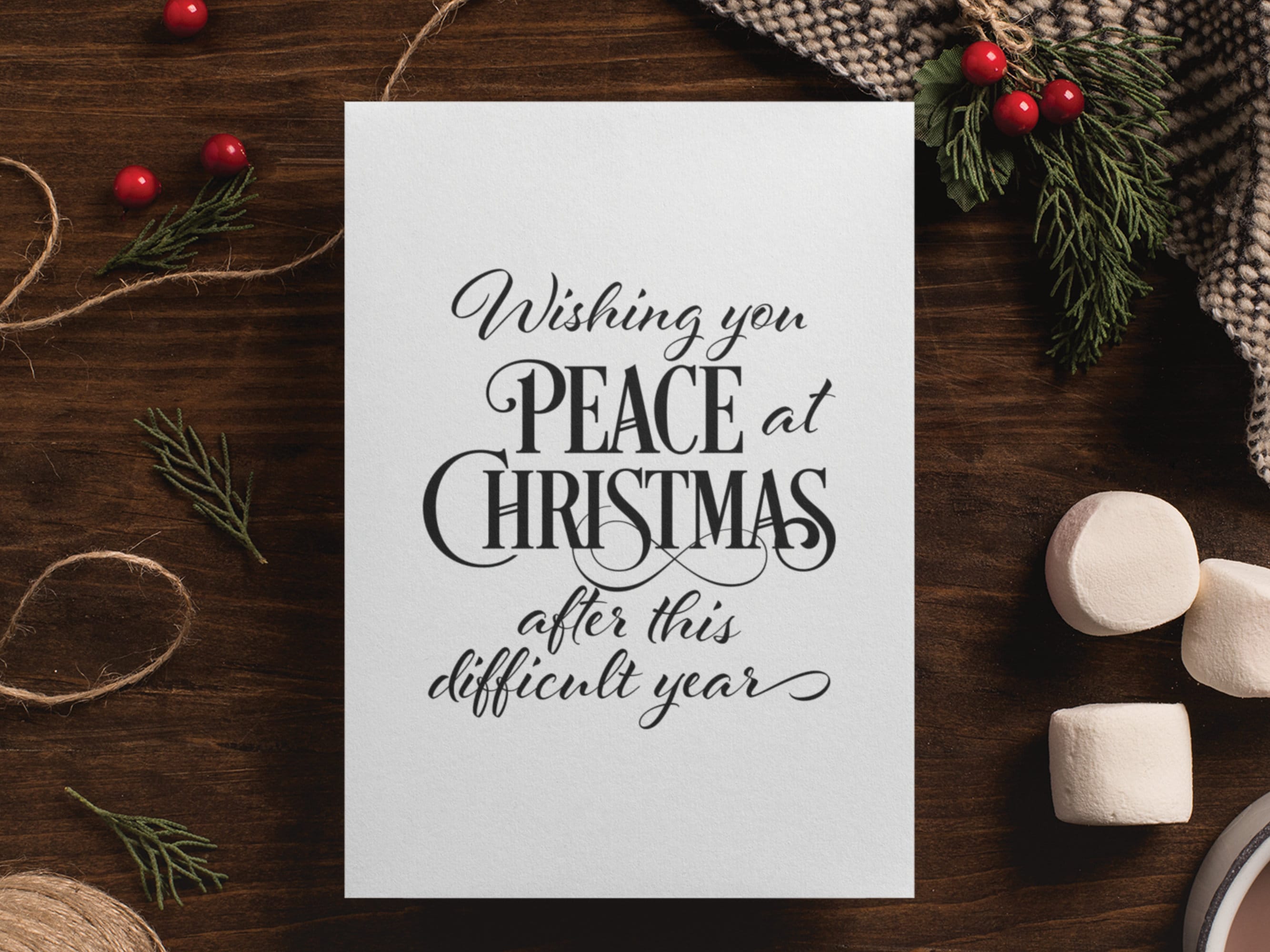 Christmas Greetings for Difficult Times Digital Stamp Bundle, Word Art ...