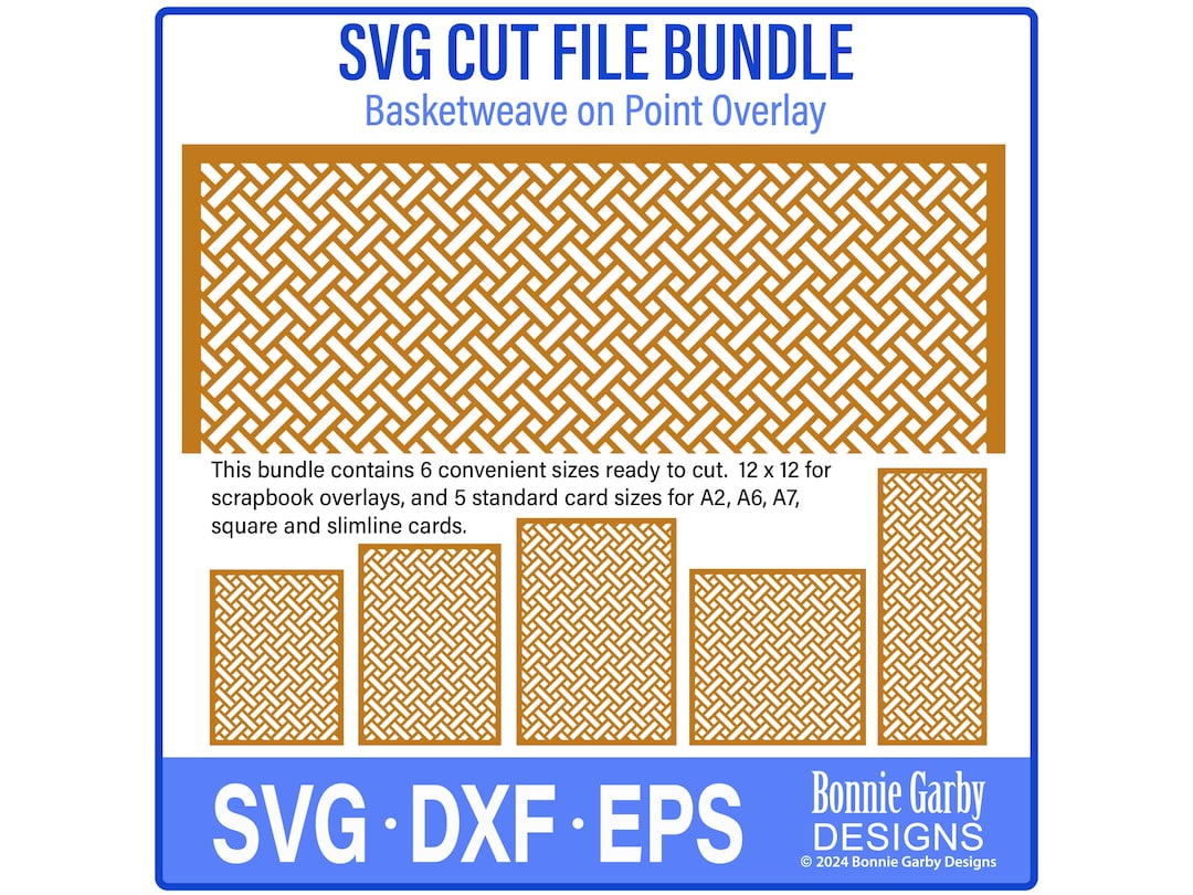 Basketweave on Point Overlay SVG Bundle, Card Background Die Cut ...