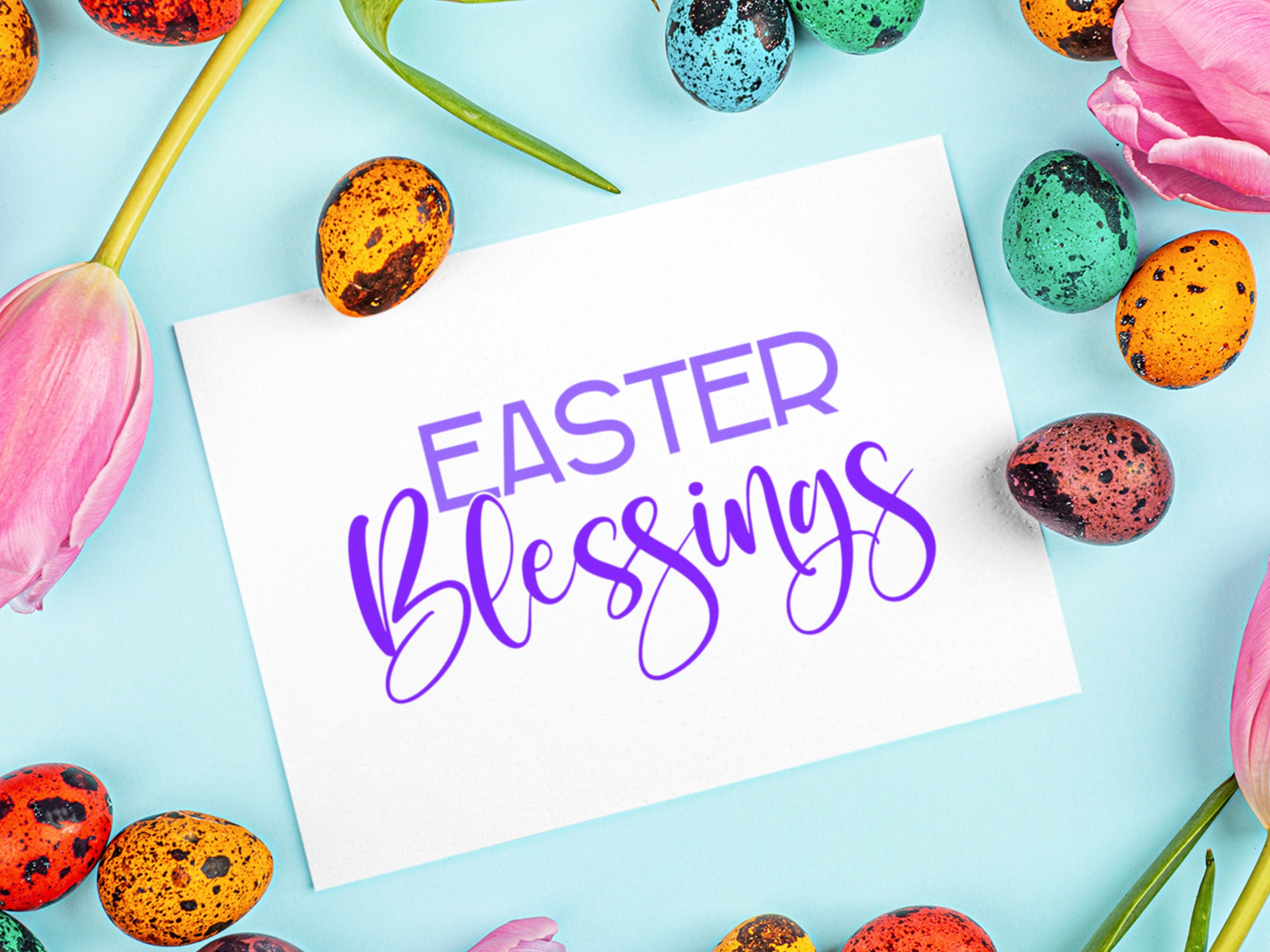 Easter Sentiments SVG Cut File Bundle, Full Color Digital Stamps ...