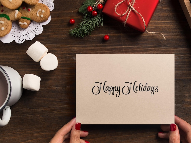 Winter Holiday Greetings Digital Stamp Bundle | Winter Sentiments for ...