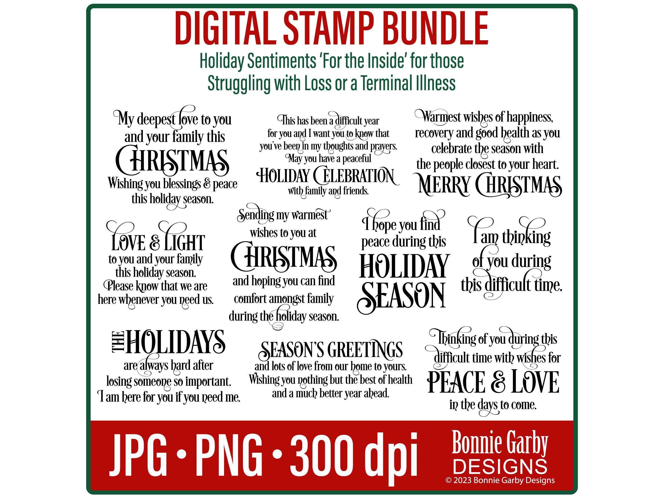 Christmas Sentiments for the Inside for Those Struggling With Loss or ...