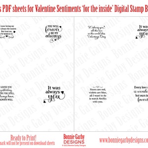 Valentine Love Sentiments 'for the Inside' Digital Stamp Bundle, Clip ...
