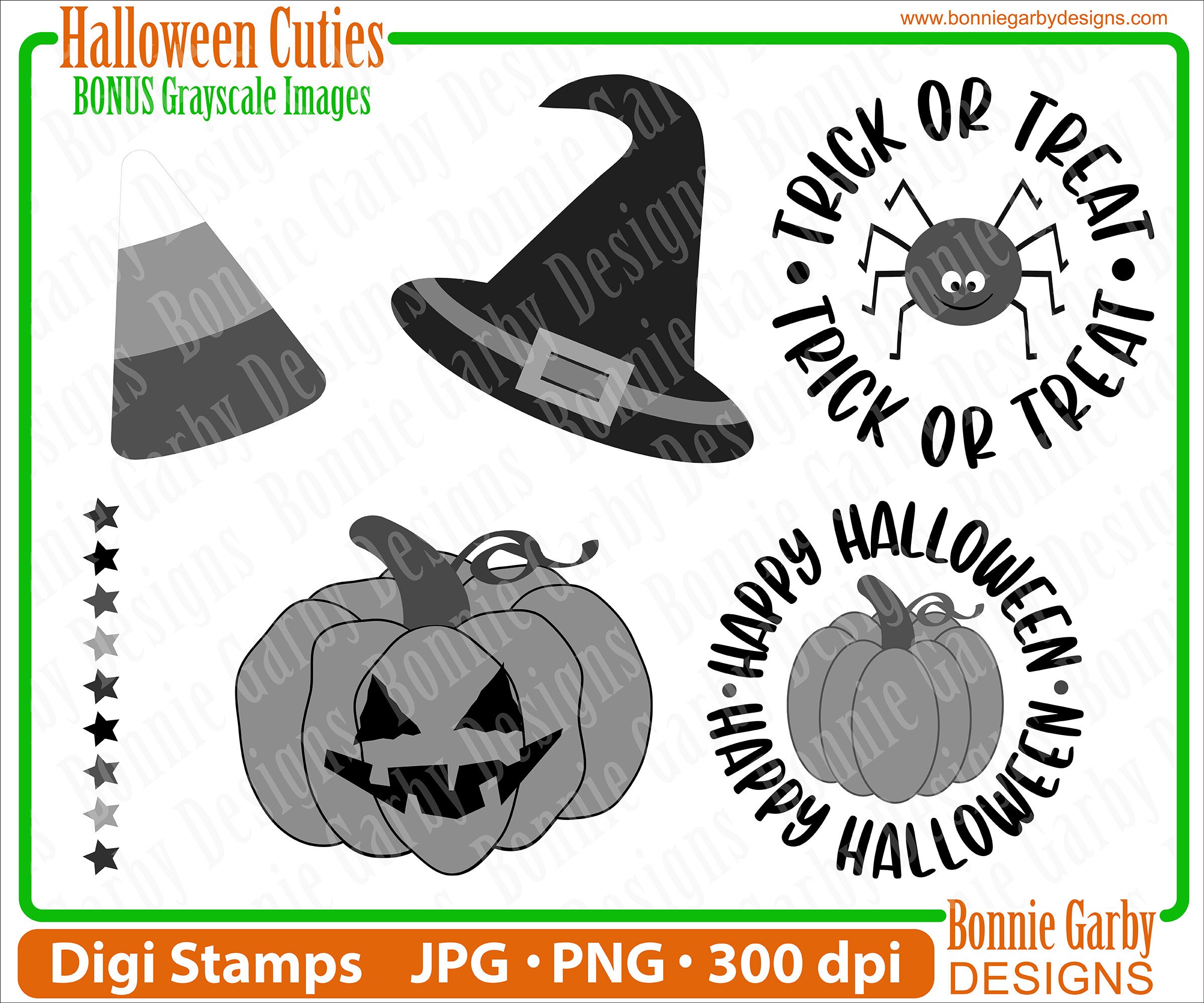 Halloween Cuties Digital Stamp Bundle Word Art Quotes Clip Art Quotes ...