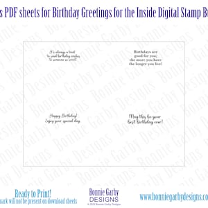 Birthday Sentiments 'for the Inside' Digital Stamps, Photo Overlays ...