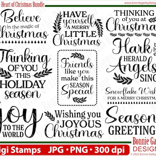 Christmas Sentiments Digital Stamp Bundle Photo Overlays Word - Etsy