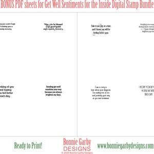 Get Well Sentiments 'for the Inside' Digital Stamp Bundle, Word Art ...