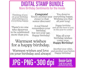 Birthday Sentiments 'for the Inside' Digital Stamps, Photo Overlays ...
