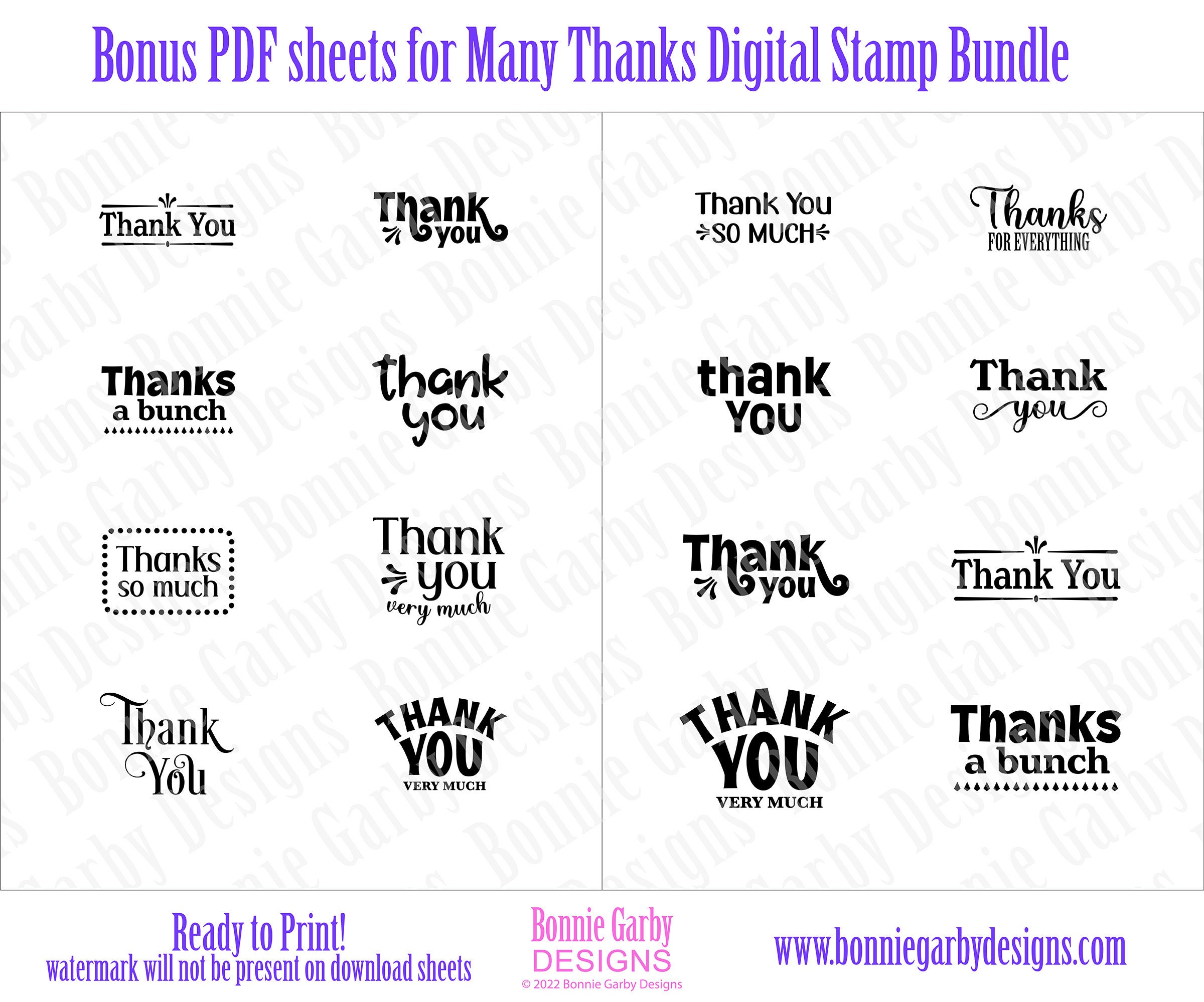 Many Thanks Thank You Digital Stamp Bundle Word Art Quotes for - Etsy Many Thanks Thank You Digital Stamp Bundle Word Art Quotes for - Etsy