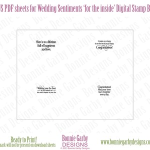 Wedding Card Sentiments 'for the Inside' Digital Stamp Bundle, Clip Art ...
