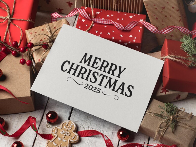 Christmas Cheer 2025 Digital Stamp Bundle, Word Art Quotes, Photo ...