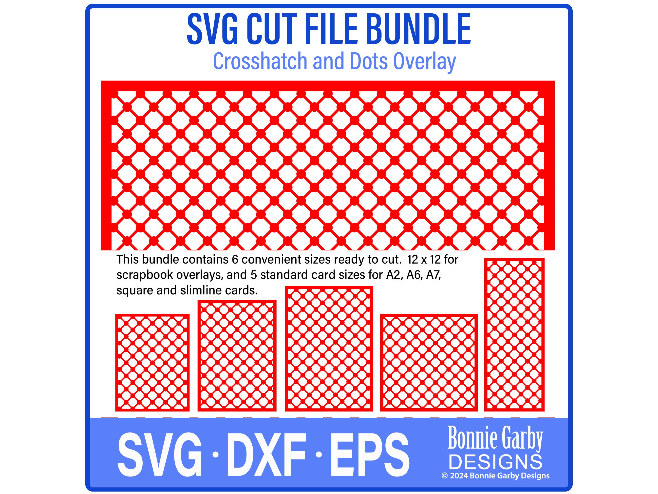 Crosshatch and Dots Background Overlay SVG Bundle, Card Background Die ...