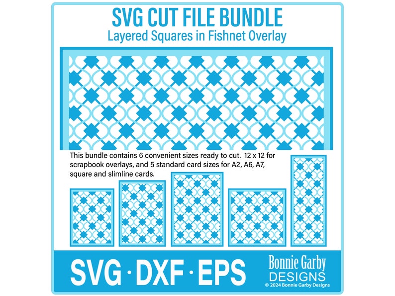 Layered Squares in Fishnet SVG Cut File, Background Layered Cut File ...