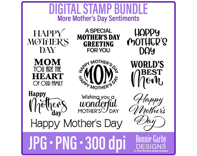 Mother Sentiments Digital Sheet, Printable Mother’s Day Sentiments ...