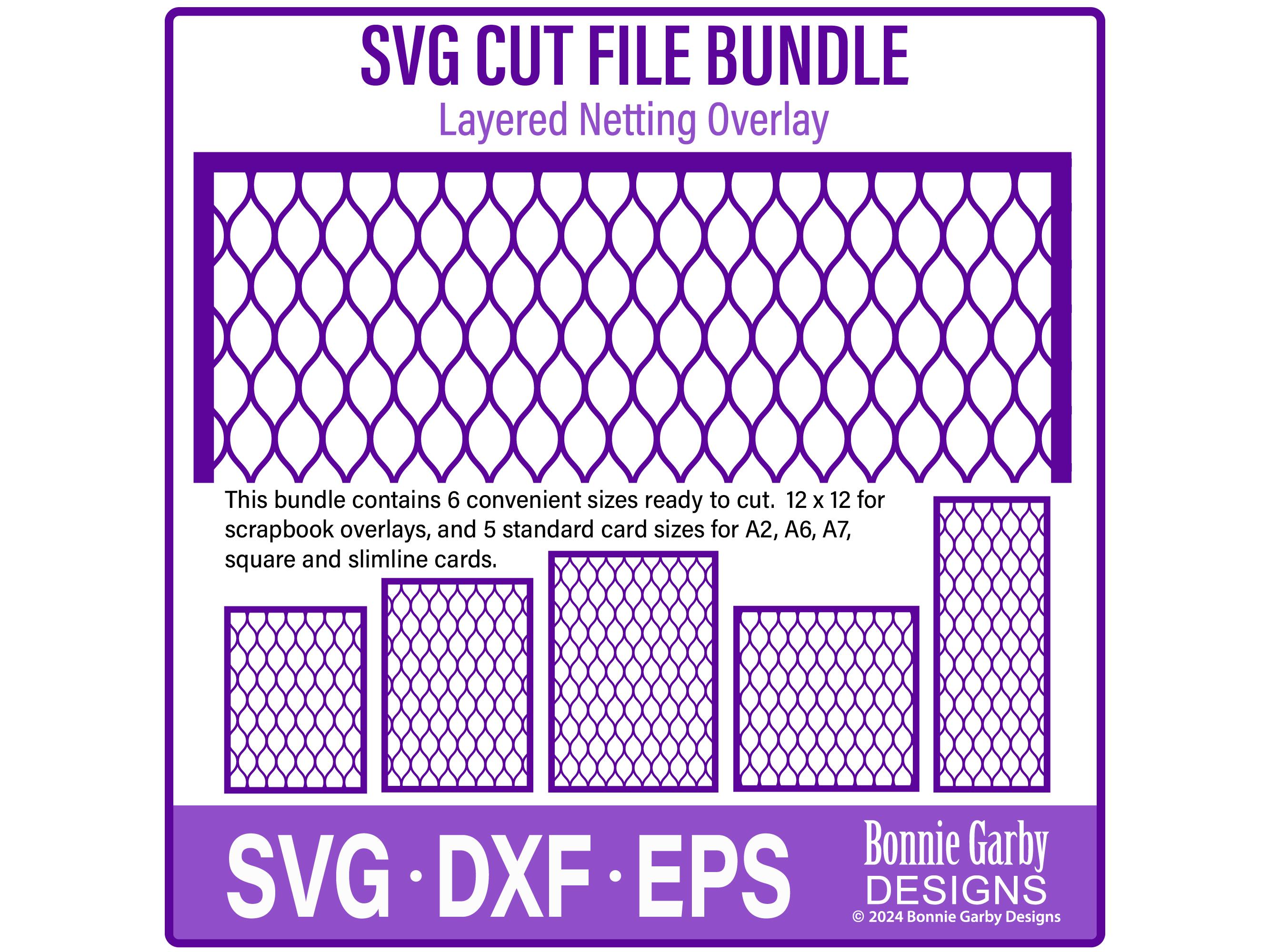 Netting Background Overlay SVG Bundle, Card Background Die Cut, Cricut ...