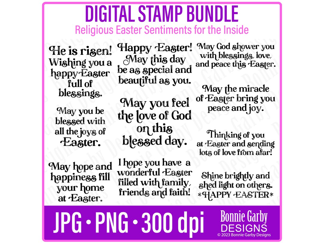 Easter Religious Sentiments 'for the Inside' Digital Stamps, Photo ...