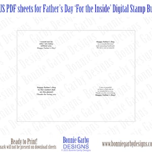 Happy Father's Day Sentiments 'for the Inside' Digital Stamp Bundle ...