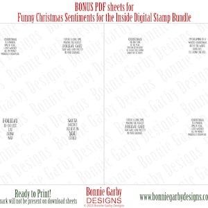 Funny Christmas Sentiments 'for the Inside' Digital Stamp Bundle, Clip ...