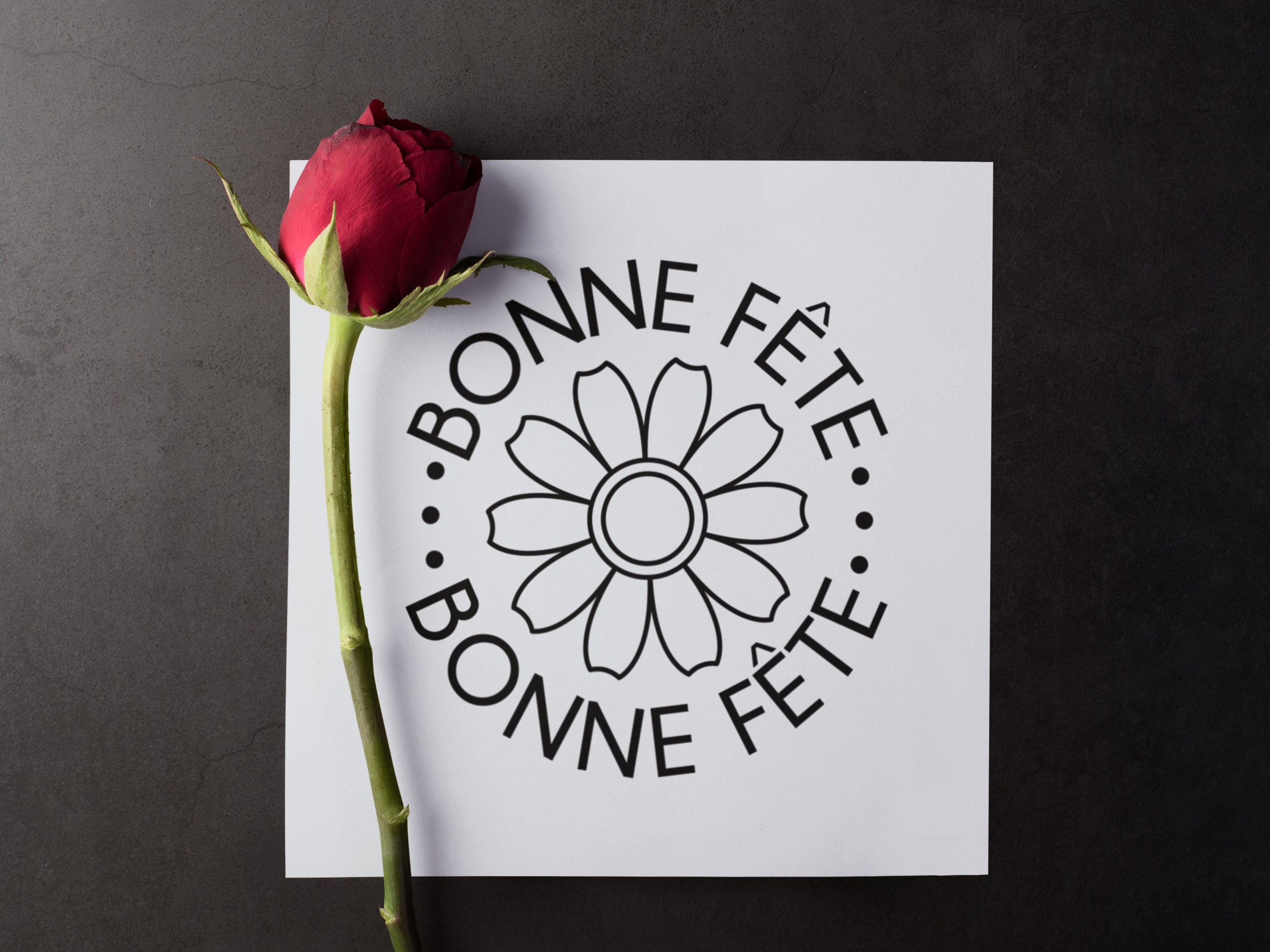 Bonne Fete Birthday Greetings Digital Sentiment Stamp Bundle, Word Art ...