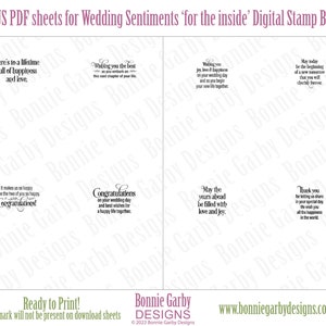 Wedding Card Sentiments 'for the Inside' Digital Stamp Bundle, Clip Art ...
