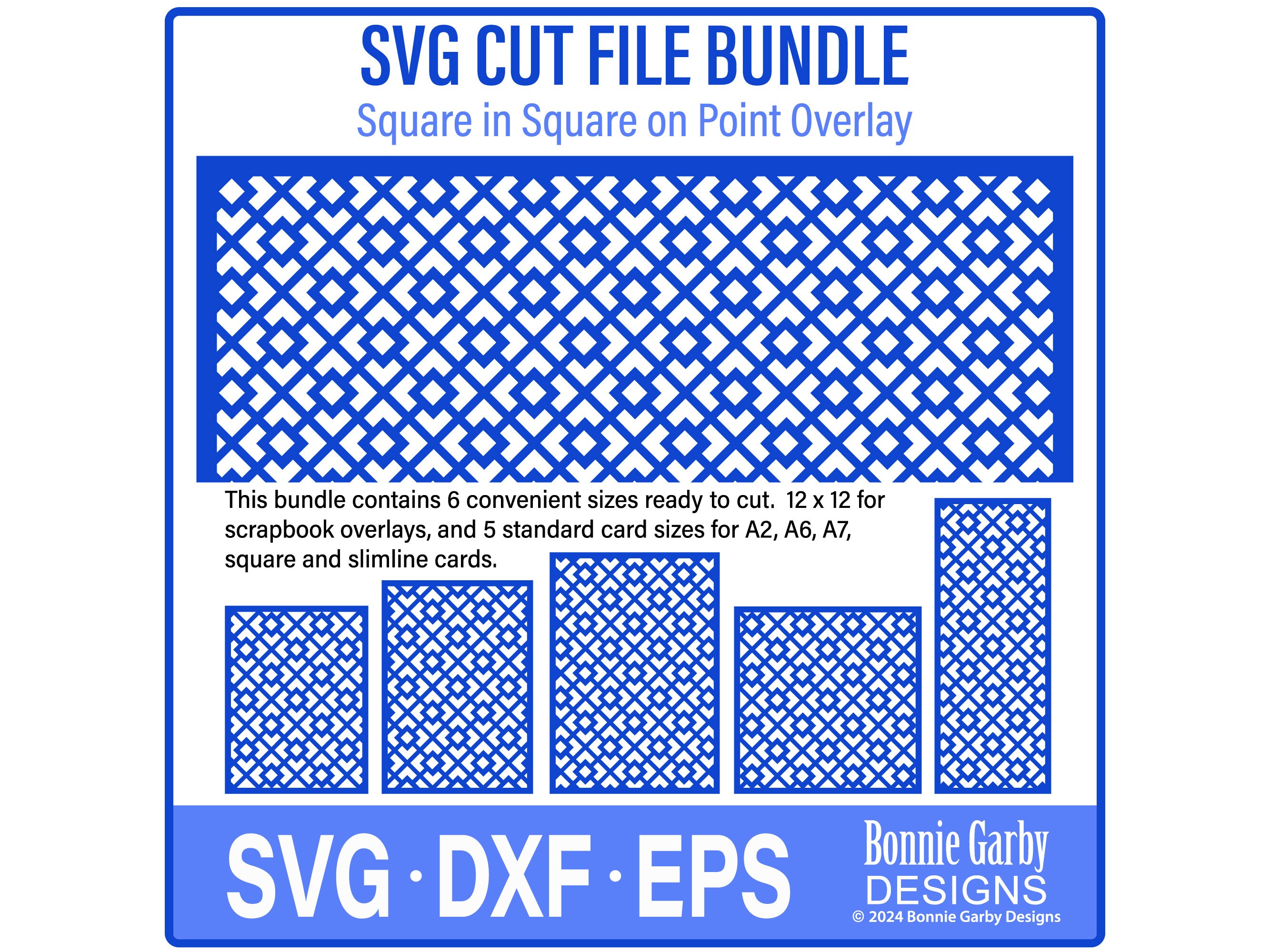 Square in Square on Point Background Overlay SVG Bundle, Card ...