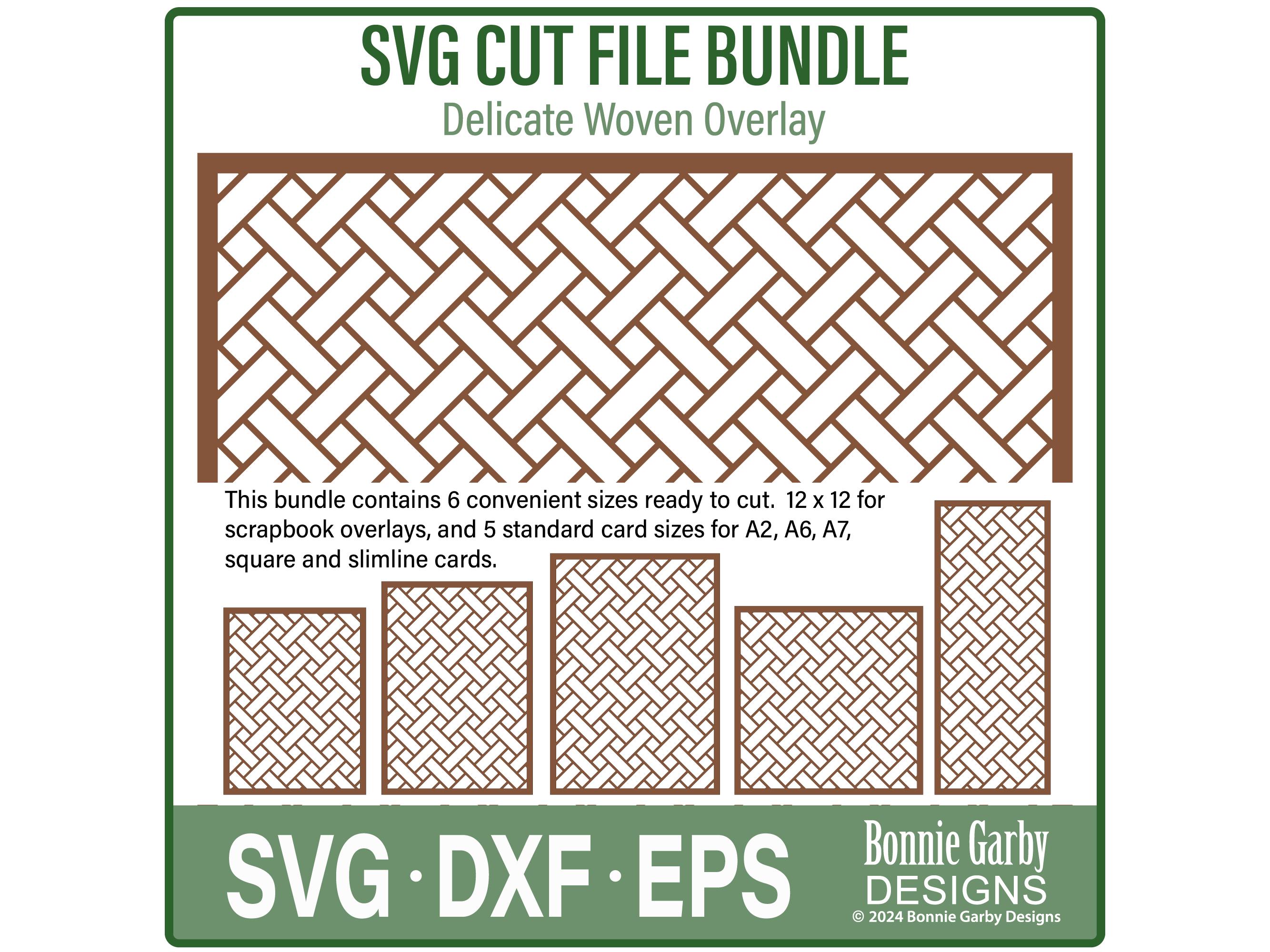 Delicate Woven Background Overlay SVG Bundle, Card Background Die Cut ...