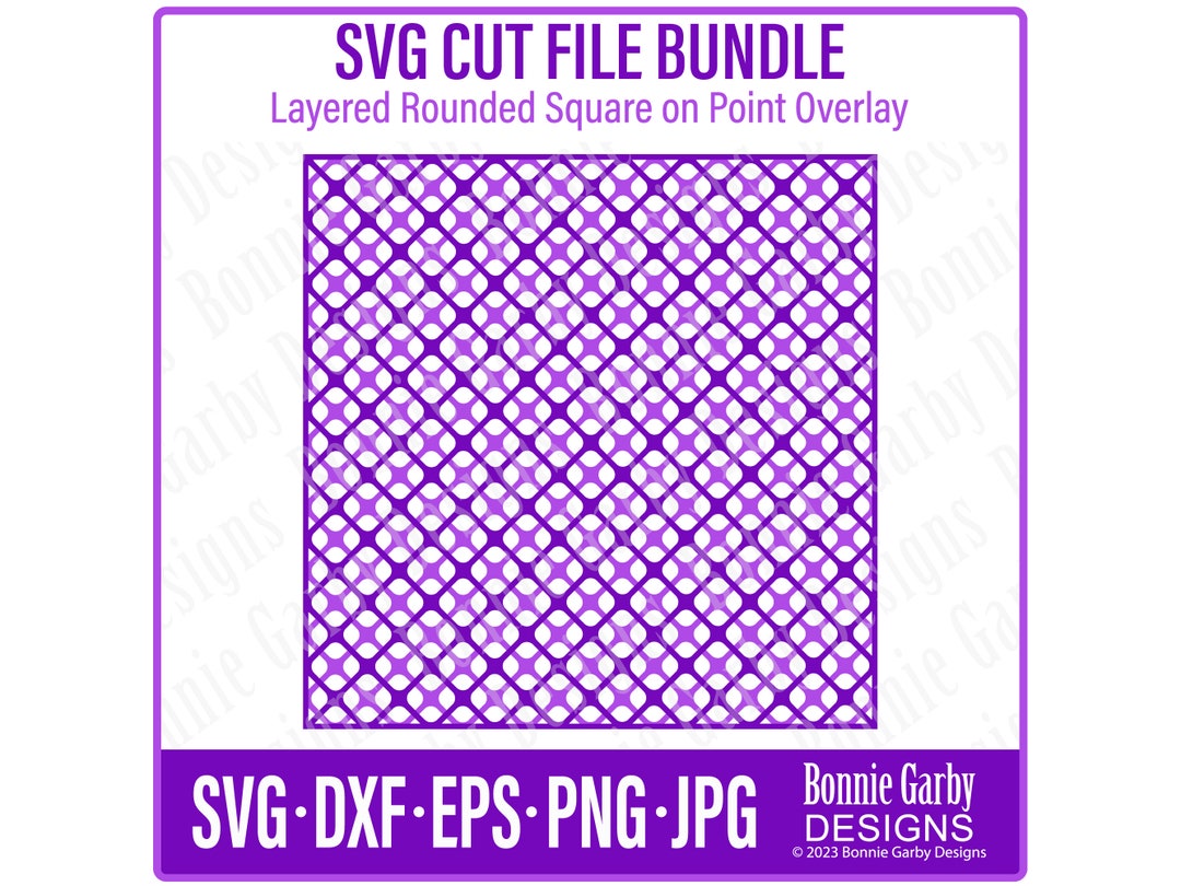 Layered Rounded Square on Point SVG Cut File Background - Etsy