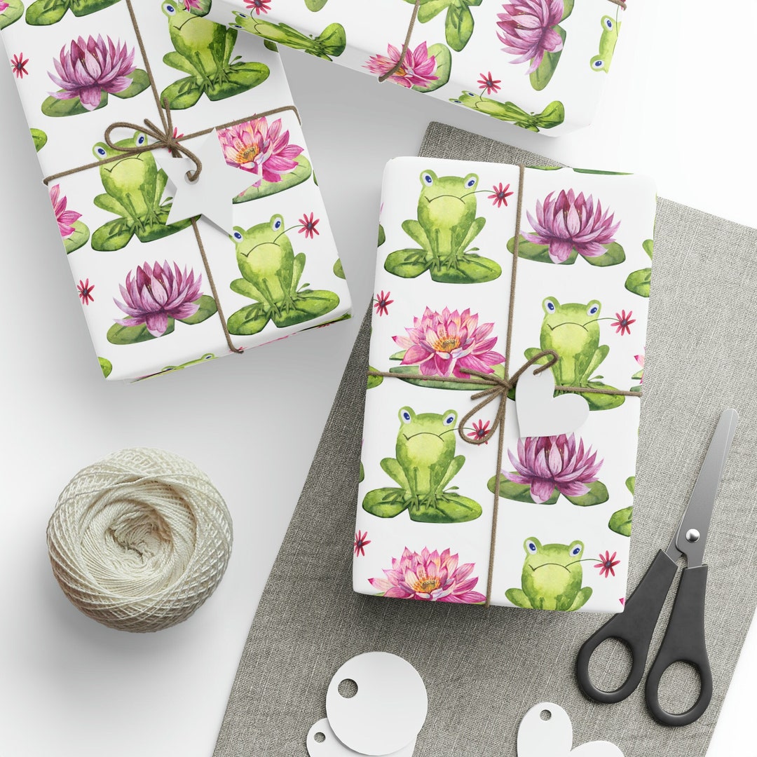 Funny Frog Themed Wrapping Paper Gifts for Frog Lovers Frog Gift Wrap ...