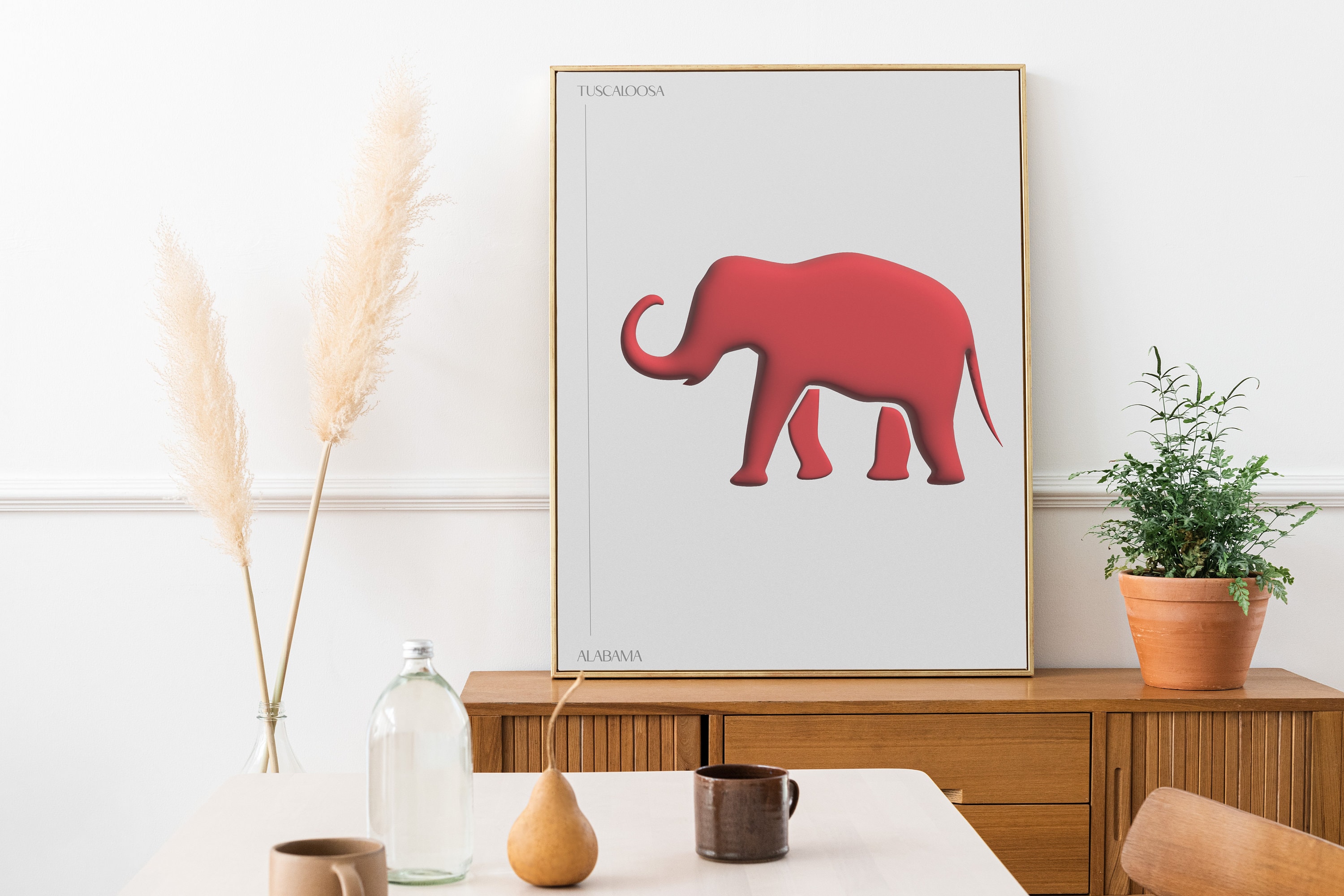 INSTANT DOWNLOAD Inflated Red Elephant Tuscaloosa, SEC, Red & Grey, for ...