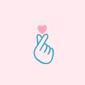Kpop, Finger Heart, Minimal, Blue Desktop Wallpaper, Desktop Background ...