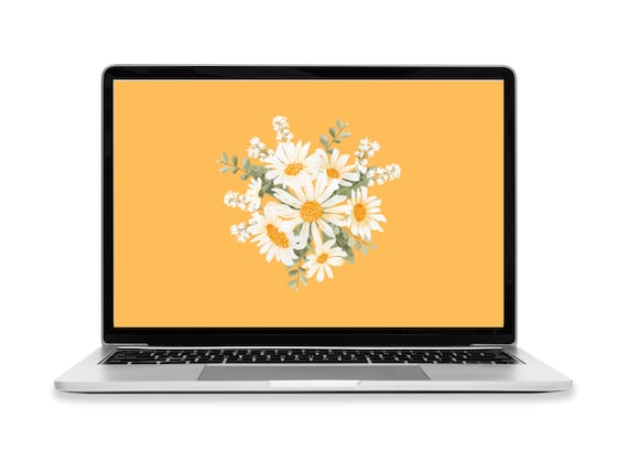 Yellow Flower Minimal Desktop Wallpaper Desktop Background - Etsy