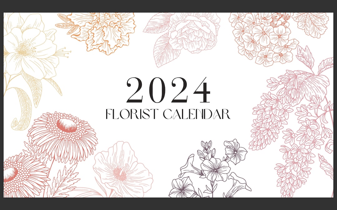 Minimalist Floral 2024 Calendar - Elegant Botanical Wall Planner for ...