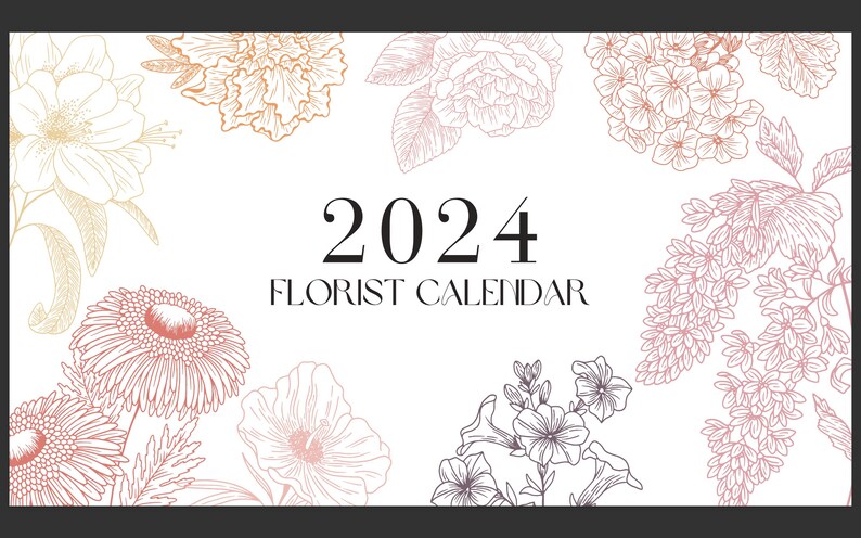 Minimalist Floral 2024 Calendar - Elegant Botanical Wall Planner for ...